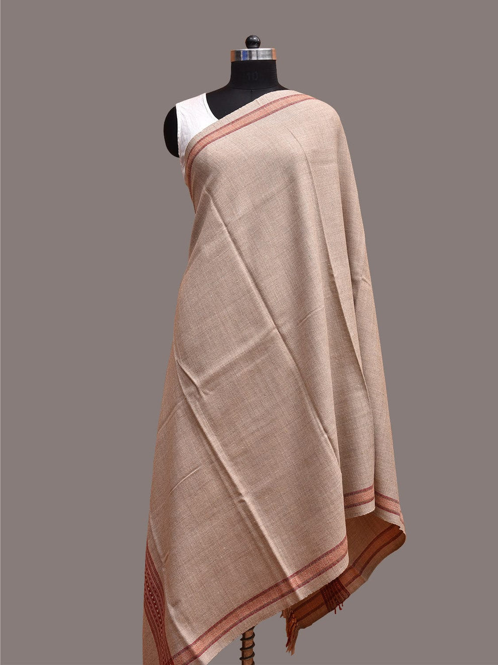 Cream Woolen Shawl with Border Design ds3663 – Nilambari Sarees